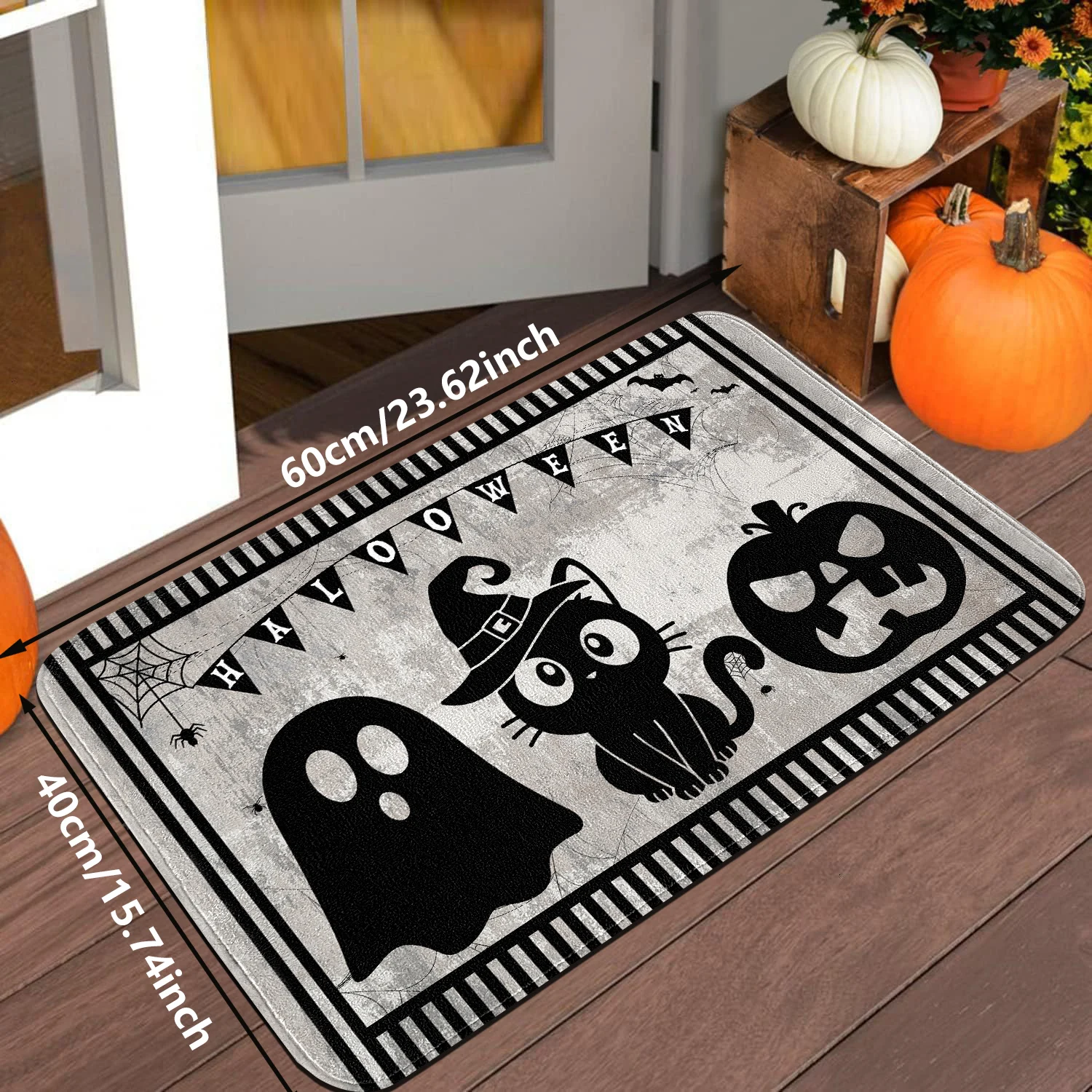 New-Halloween-carpet-mat-Cartoon-cat-pattern-soft-non-slip-entry-mat ...