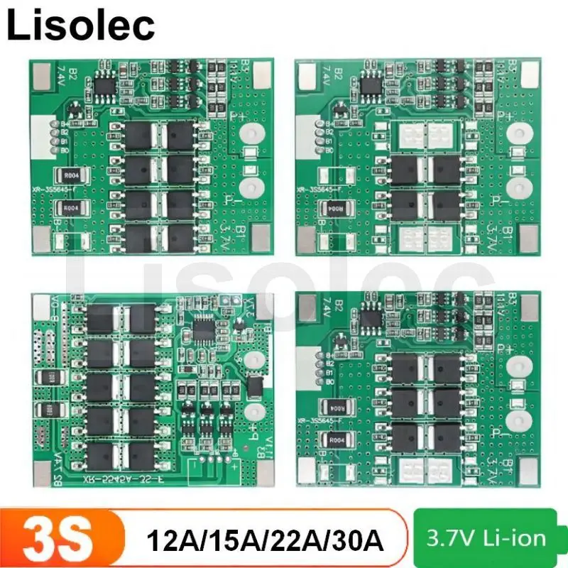 BMS 3S 12V 12A 15A 22A 30A Balance Protection Board Tools 11.1V 18650 ...