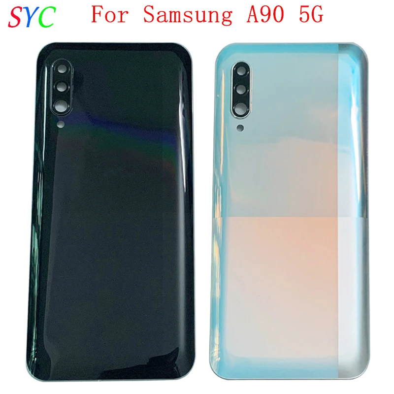 Rear Door Battery Cover Housing Case For Samsung A90 5G A908 A908B A908N Back Cover with Camera ...