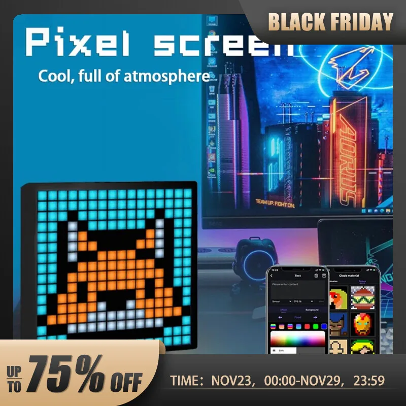 LED-Pixel-Display-APP-Control-Programmable-Night-Light-DIY-Text-Pattern ...