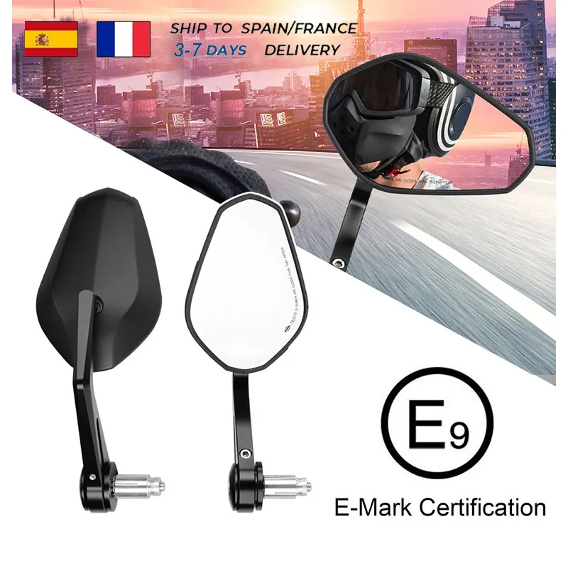 E-mark-Motorcycle-7-8-22mm-Rear-view-Mirror-Handle-Bar-End-Mirror-For ...