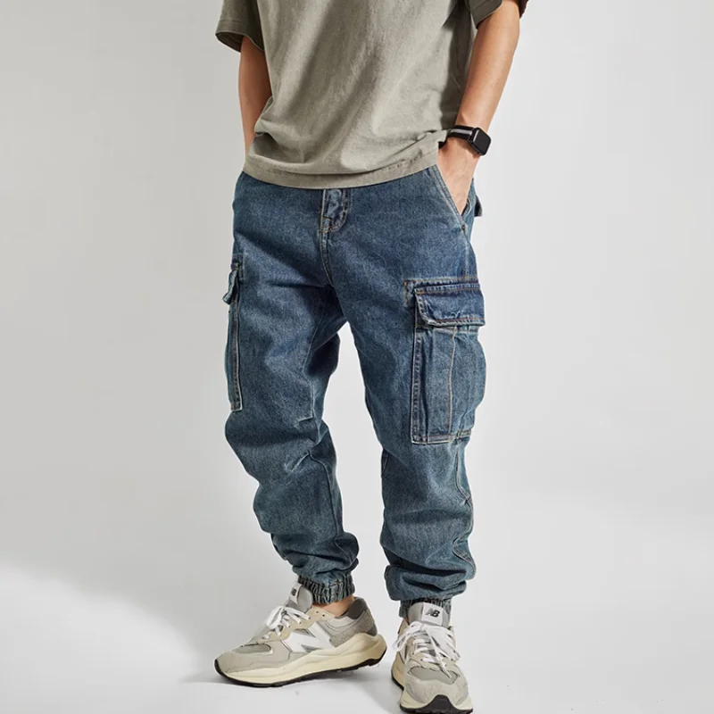 Autumn-New-American-Retro-Heavyweight-Denim-Cargo-Jeans-Men-s-100 ...