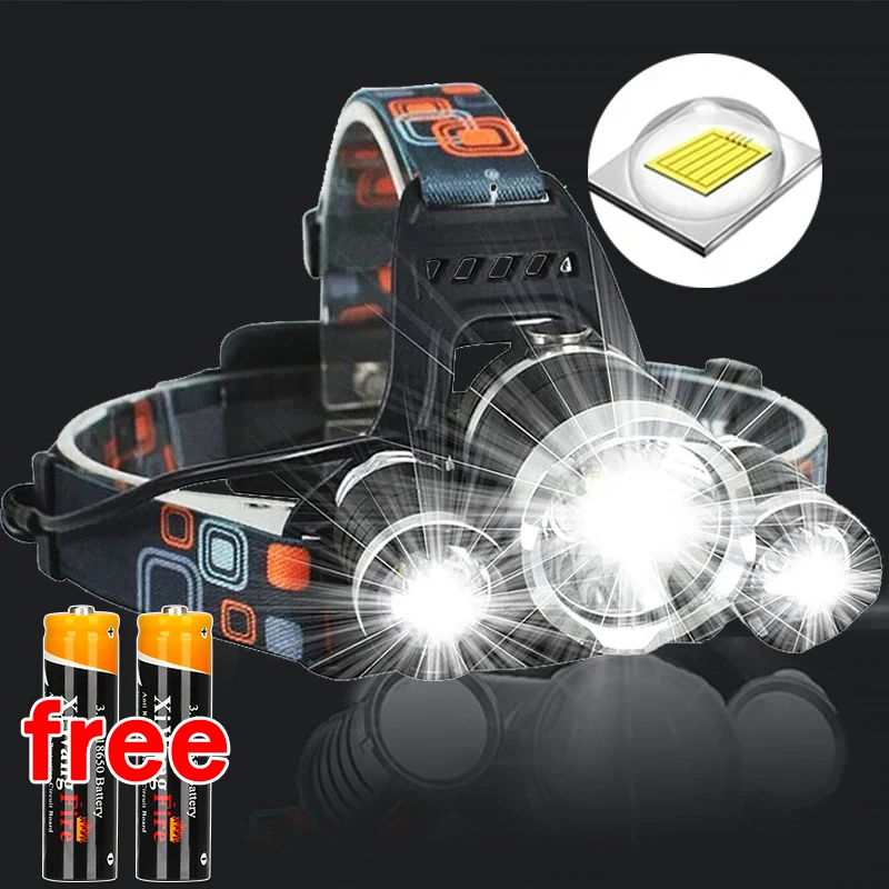 Powerful-LED-Induction-Headlamp-18650-battery-DC-Rechargeable-Headlight ...