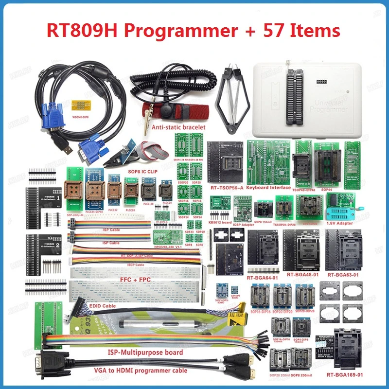 Kit de programador estándar Original RT809H, juego de adaptadores con ...