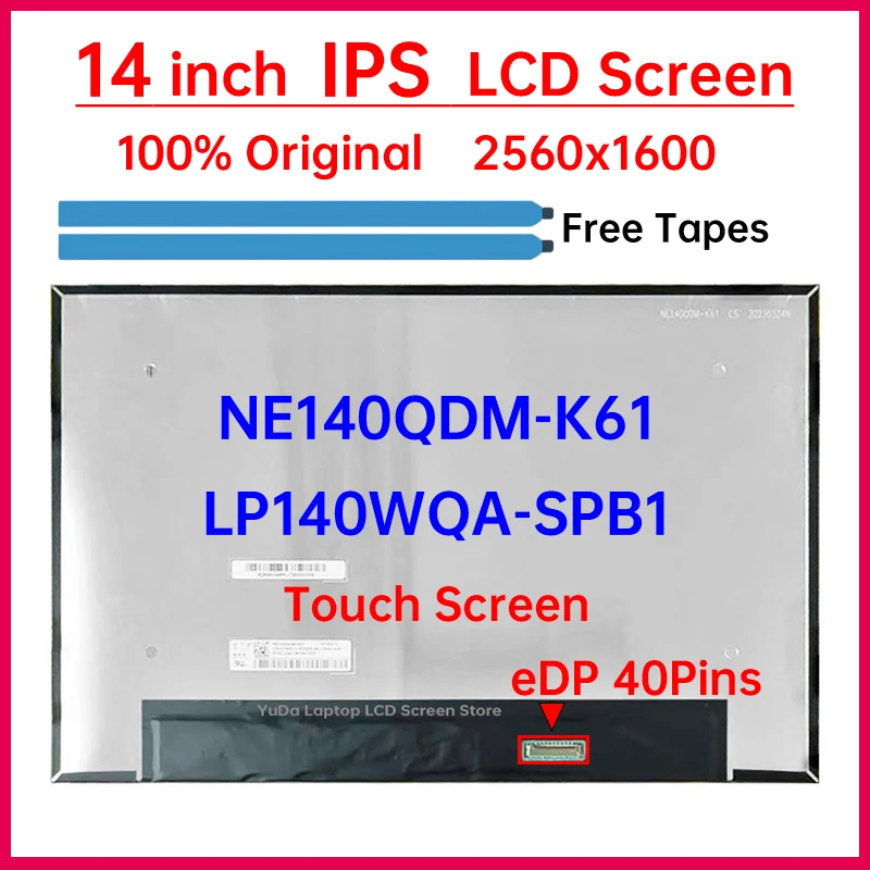 14 Inch Laptop LCD Touch Screen NE140QDM K61 NE140QDM-K61 LP140WQA-SPB1 ...
