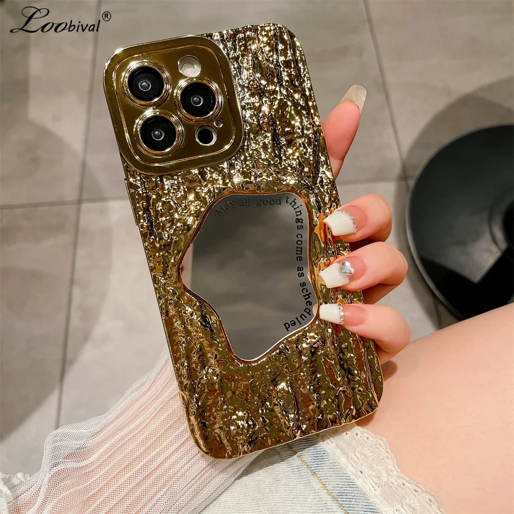 Luxury-Mirror-Tinfoil-Case-For-iPhone-14-13-12-15-Pro-Max-11-Make-Up ...