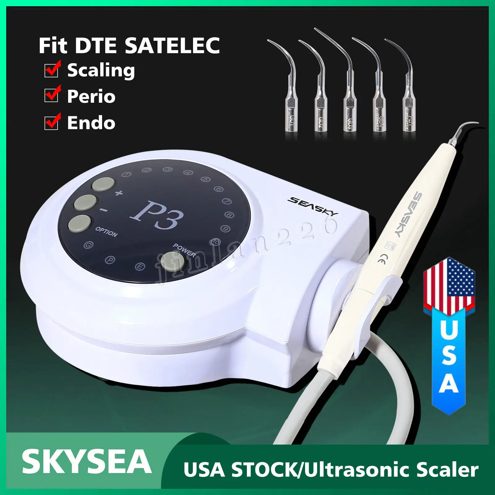 Dental-Ultrasonic-Piezo-Scaler-SATELEC-ACTEON-DTE-Scaling-Endo ...