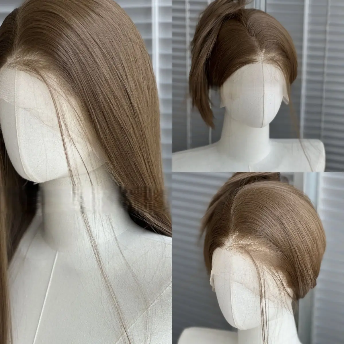 Brown Lace Front Wig for Women 26 Inch Long Straight Bun Head 13*4 Lace ...