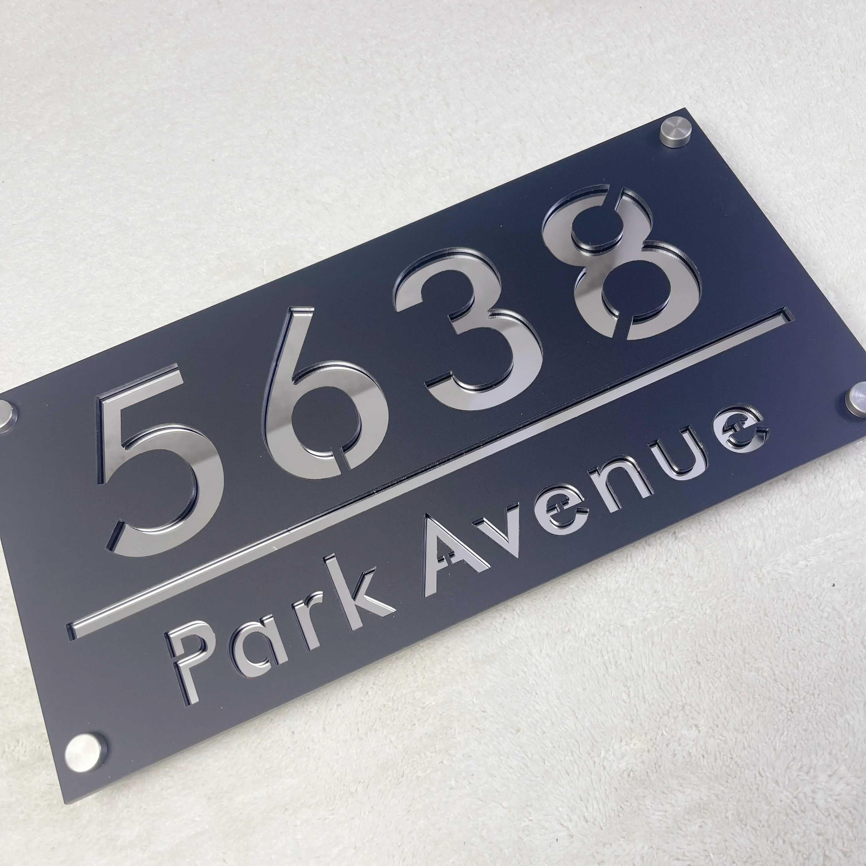 Personalized Large House Number Sign Outdoor Modern Address Plaque 3D ...