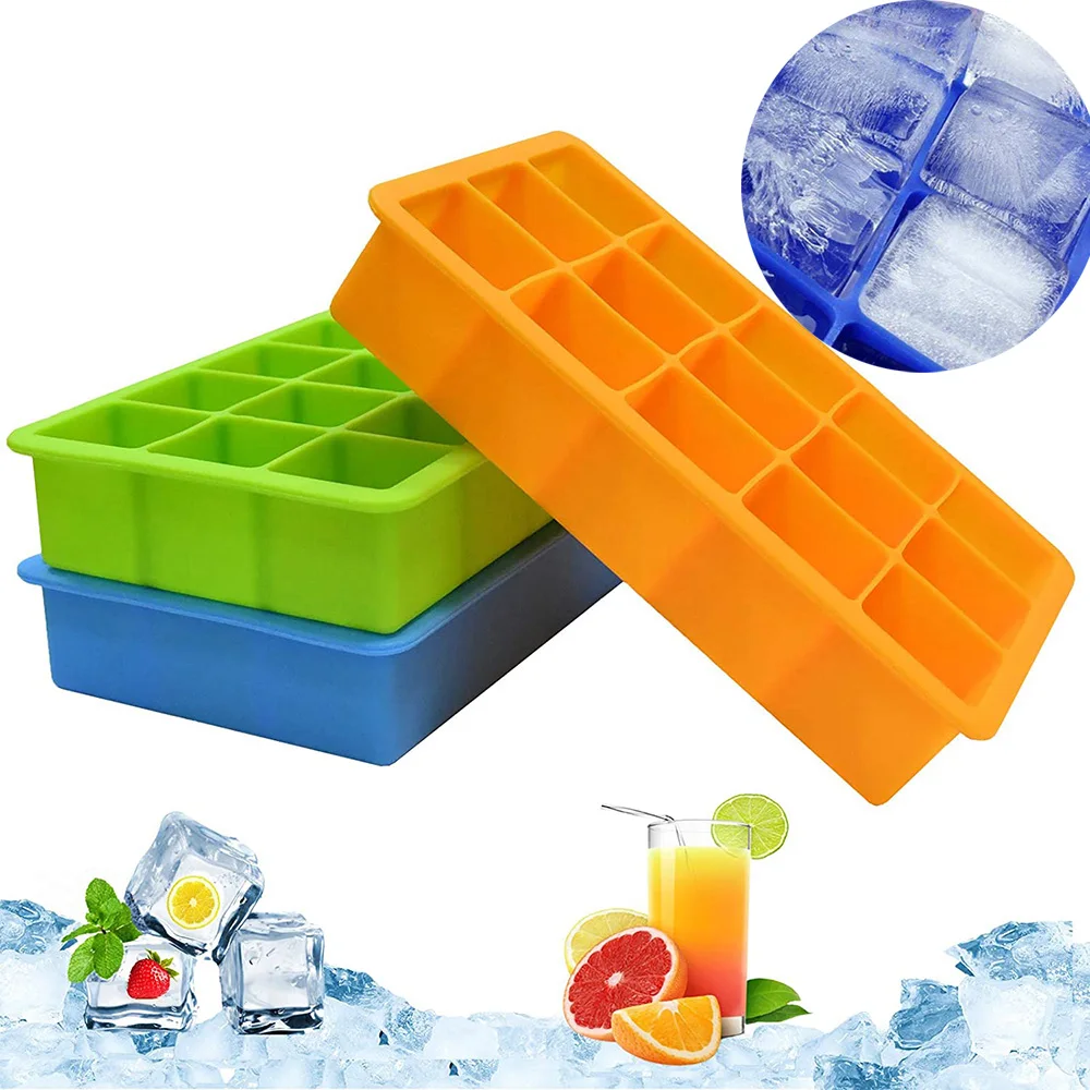 3D-Square-Ice-Cube-Mold-Bandeja-De-Cubo-De-Gelo-De-Silicone-DIY-Home ...