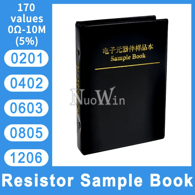 170 Values Smd Resistor Sample Book 0402 0603 0805 1206 1%, 42% OFF
