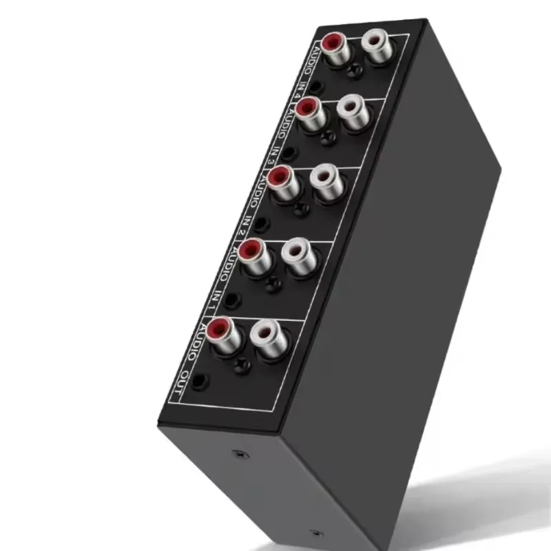 RCA Audio Switcher 4 in 1 Out Bidirectional Passive RCA L/R + 3.5mm Aux ...