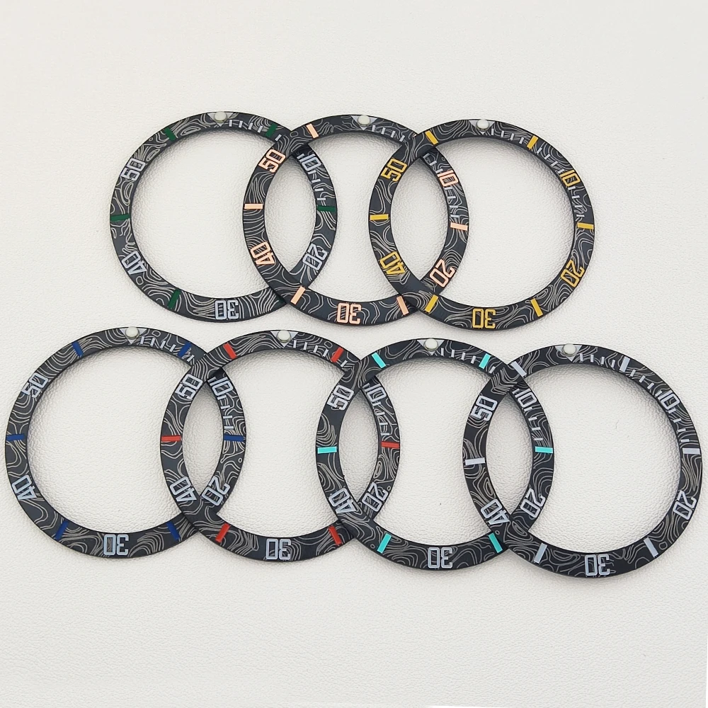 Ceramic 38mm*30.7mm Watch Bezel Insert Imitation Carbon Fiber Pattern ...