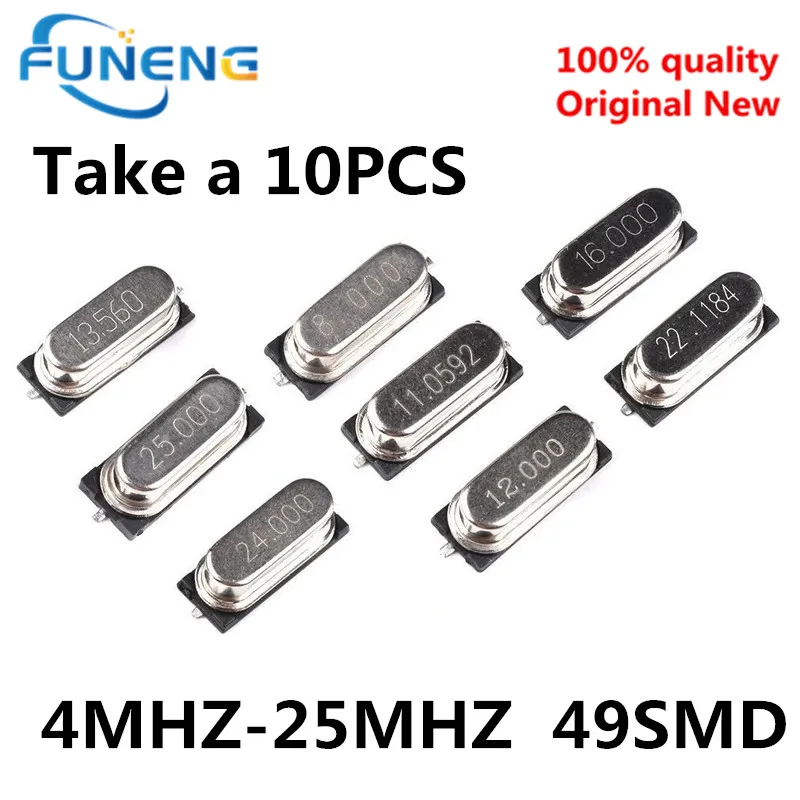 49SMD-passive-crystal-oscillator-4MHZ-6MHZ-8MHz-12MHZ-11-0592M-16MHZ ...