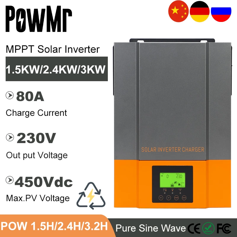 MPPT 80A Solar Charger 230VAC Max Solar Panel In put 450vdc Pure Sine ...