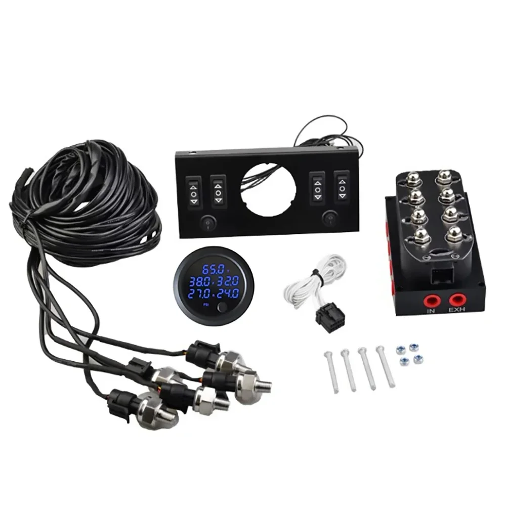 12V-Air-Ride-Suspension-Control-kit-3-color-5-in-1-Display-Pressure ...