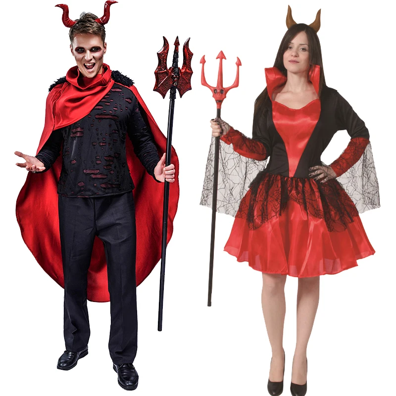 Lovers-Men-Women-Halloween-Costumes-Devil-Fancy-Dress-Red-Black-Evil ...