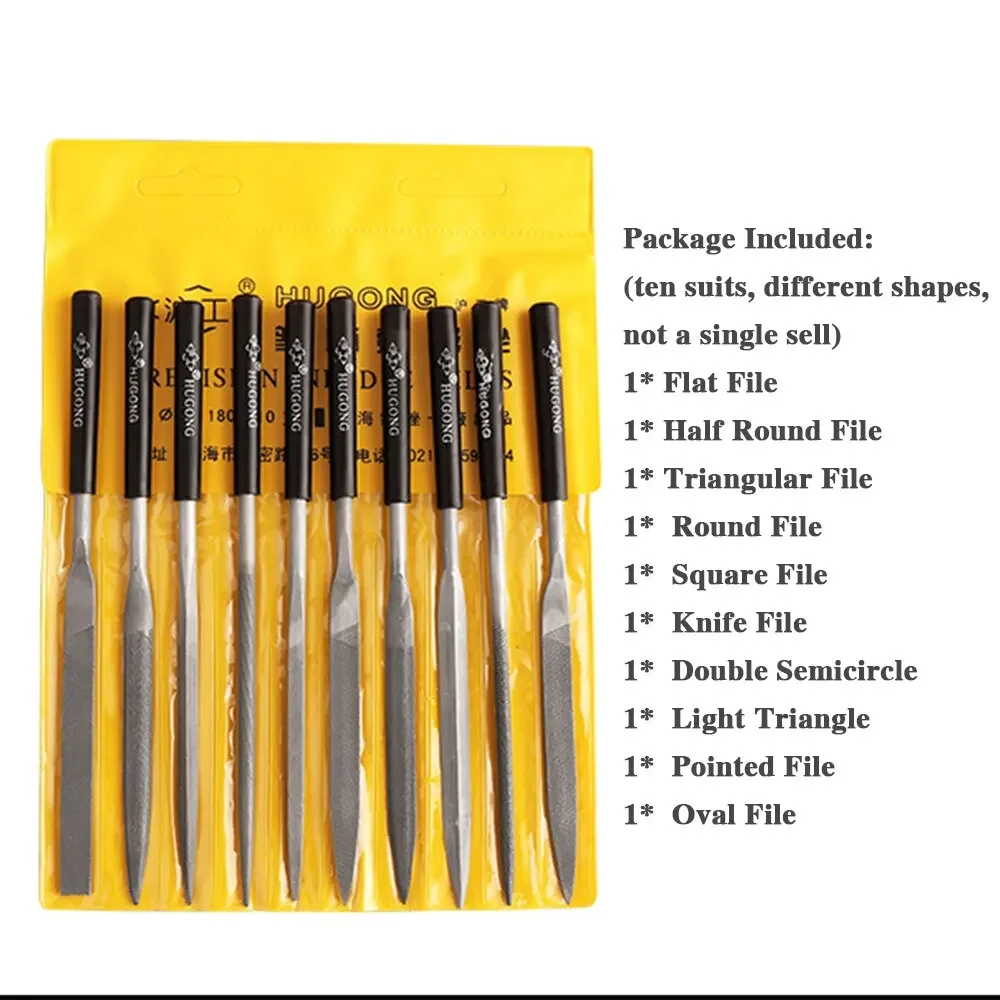 10pcs-Diamond-Mini-Needle-File-140mm-DIY-Wood-Rasp-For-Metal-Glass ...