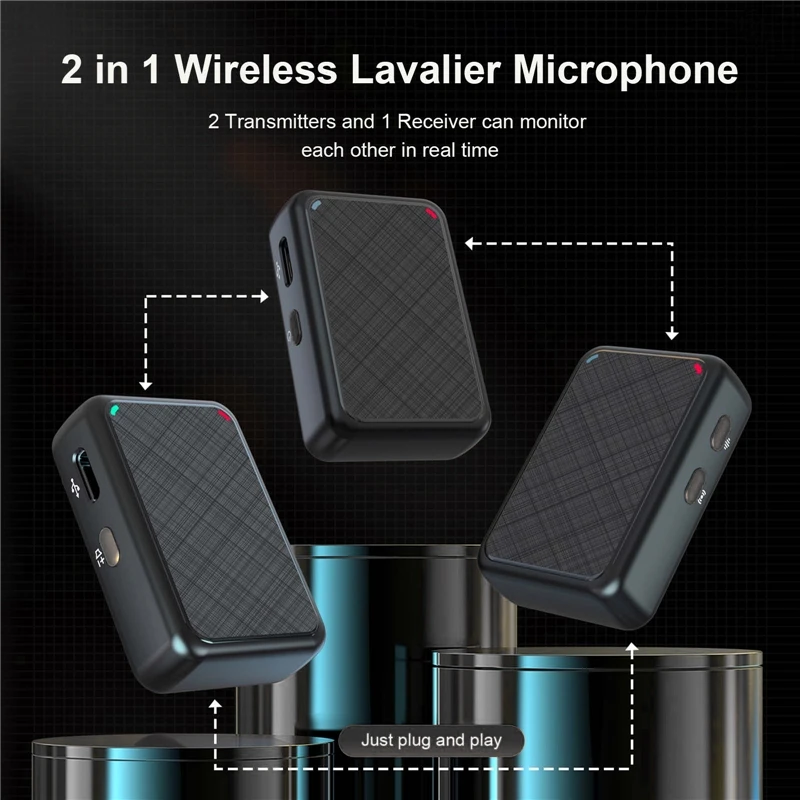 Wireless-Lavalier-Recording-Microphone-Dual-Channel-Lapel-Mic-System ...