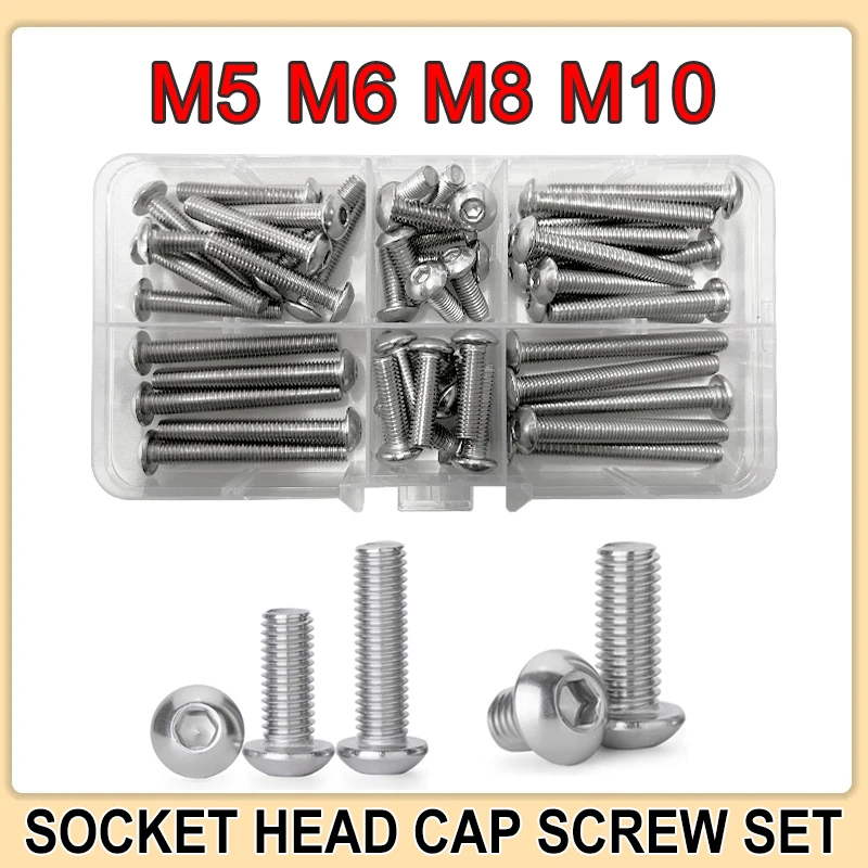 M5-M6-M8-M10-304-Stainless-Steel-Hex-Socket-Screw-Hexagon-Button-Cap ...
