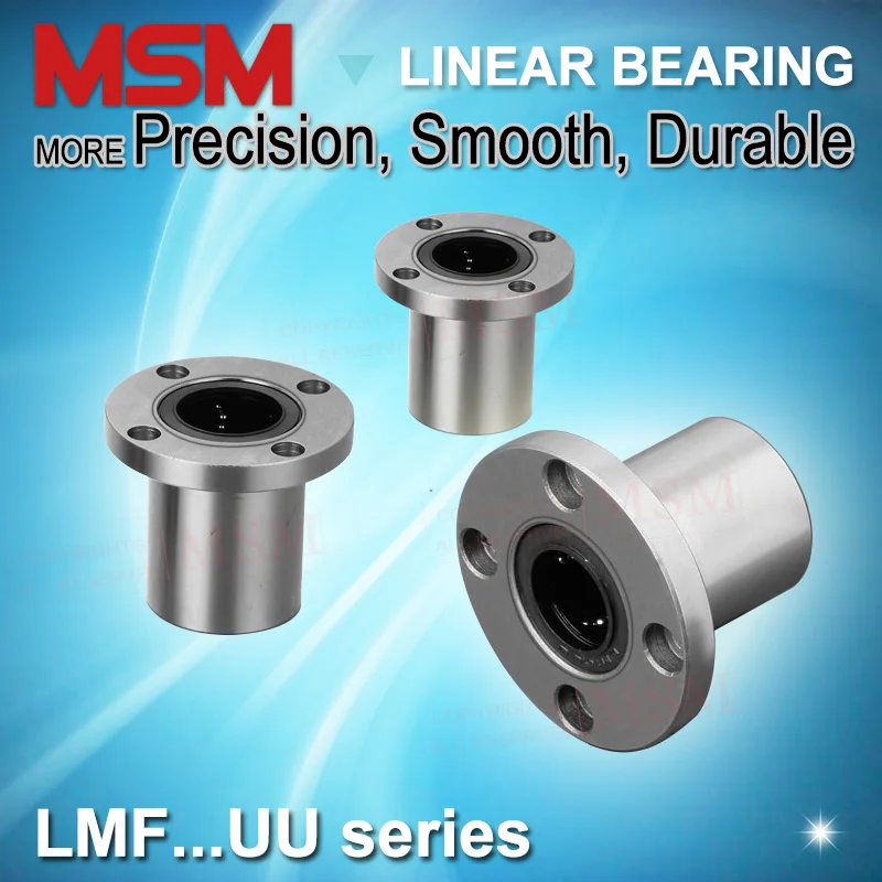 4pcs Msm Round Flange Linear Bearings Lmf6uu Lmf8uu Lmf10uu Lmf12uu Lmf16uu Lmf20uu Lmf25uu ...