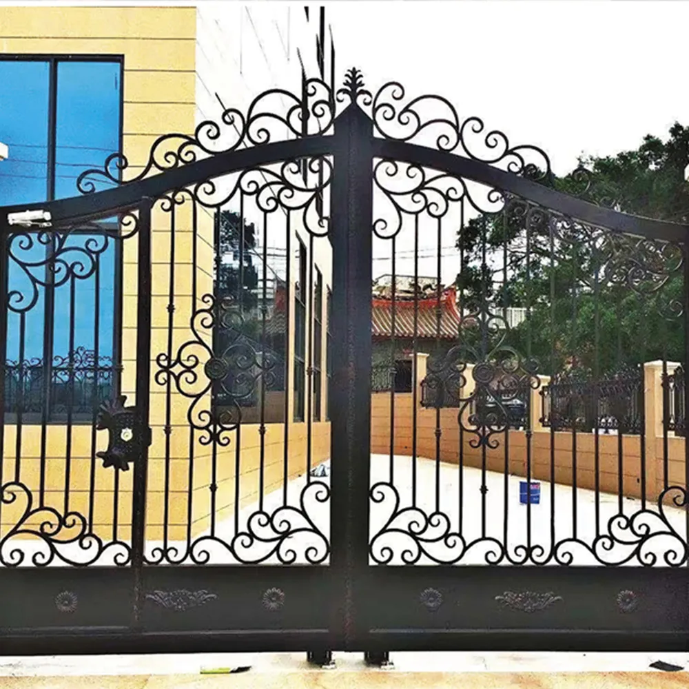 Perforated-Garden-Metal-Main-Gate-Design-Cured-Wrought-Iron-Gate-Wall ...