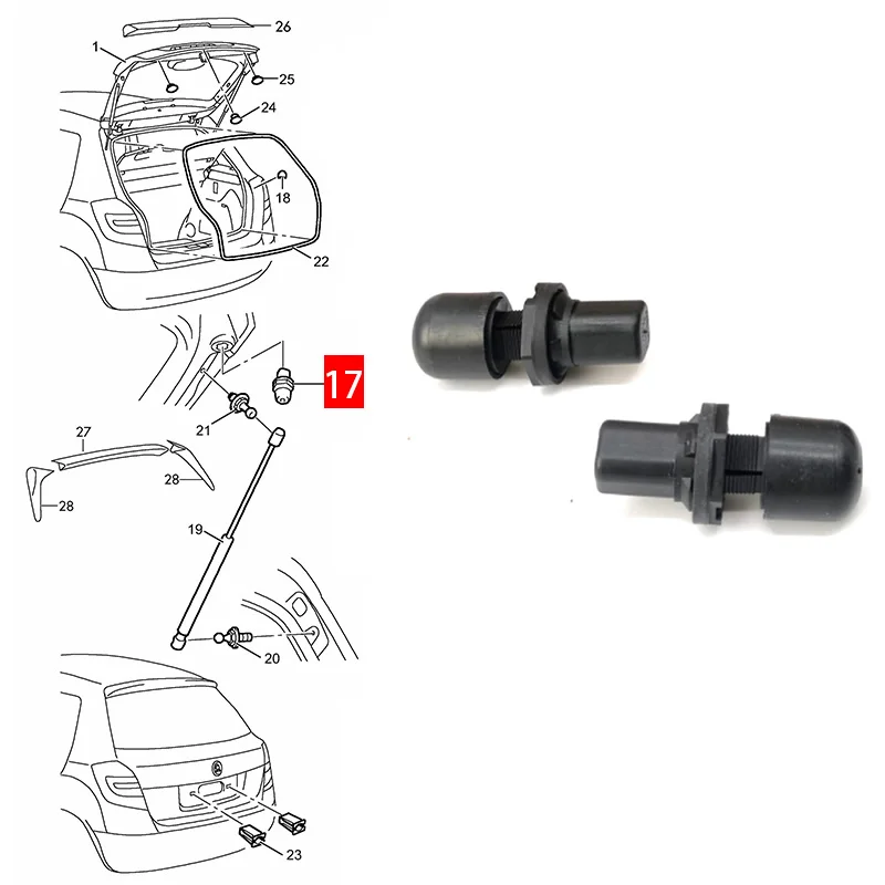 Car-Rear-Boot-Tailgate-cushion-rubber-stop-Trunk-Lids-Adjustable-buffer ...