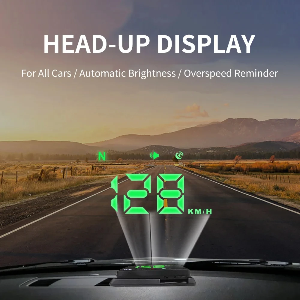 Car HUD Head-up Display GPS Universal Digital Speedometer Windshield ...