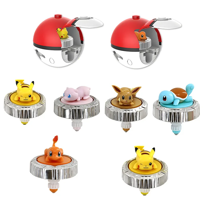 5Pcs set spinning top Pokemon figure elf monster ball Pikachu ...