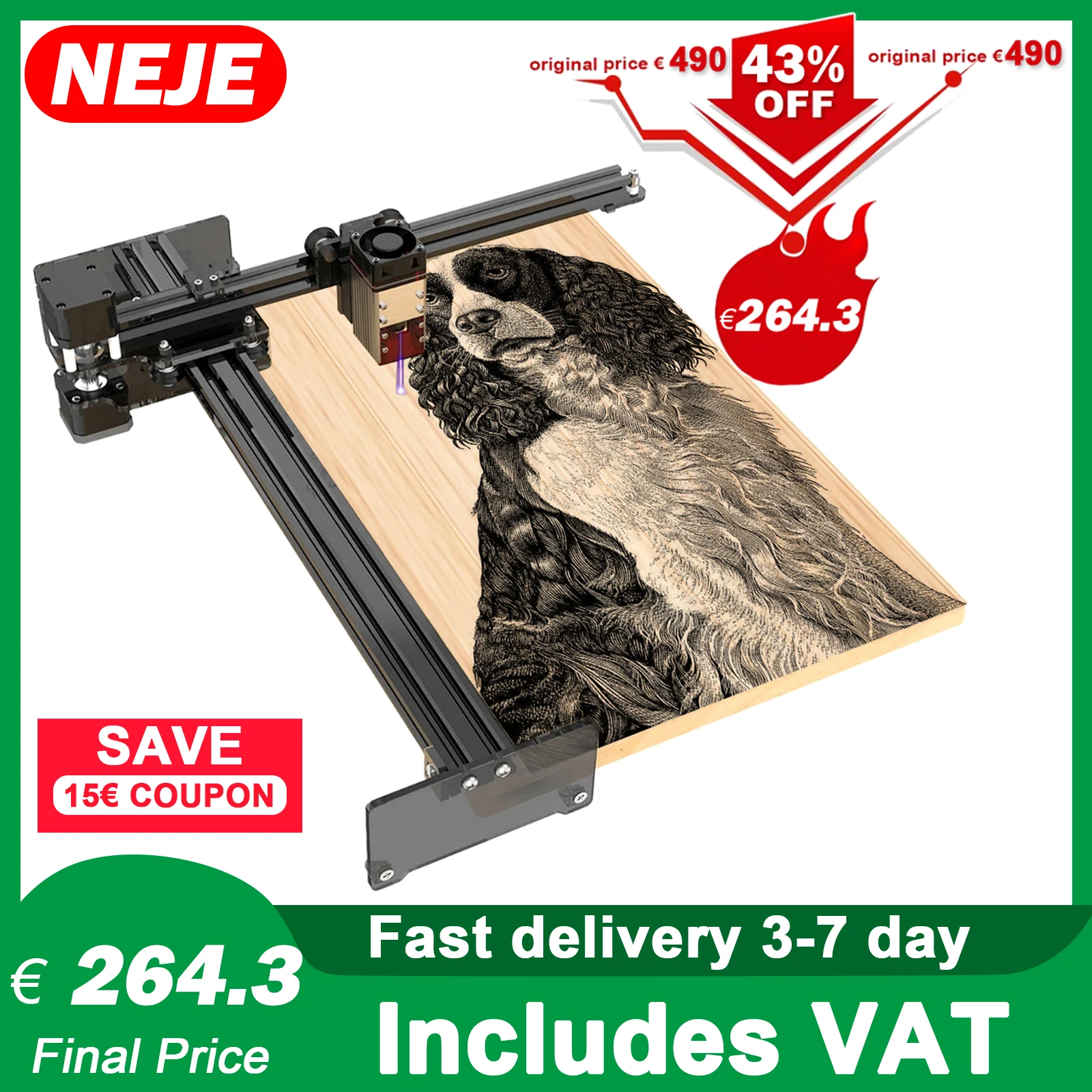 NEJE-Laser-Cortador-e-Gravador-M-quina-De-Gravura-CNC-Madeira ...