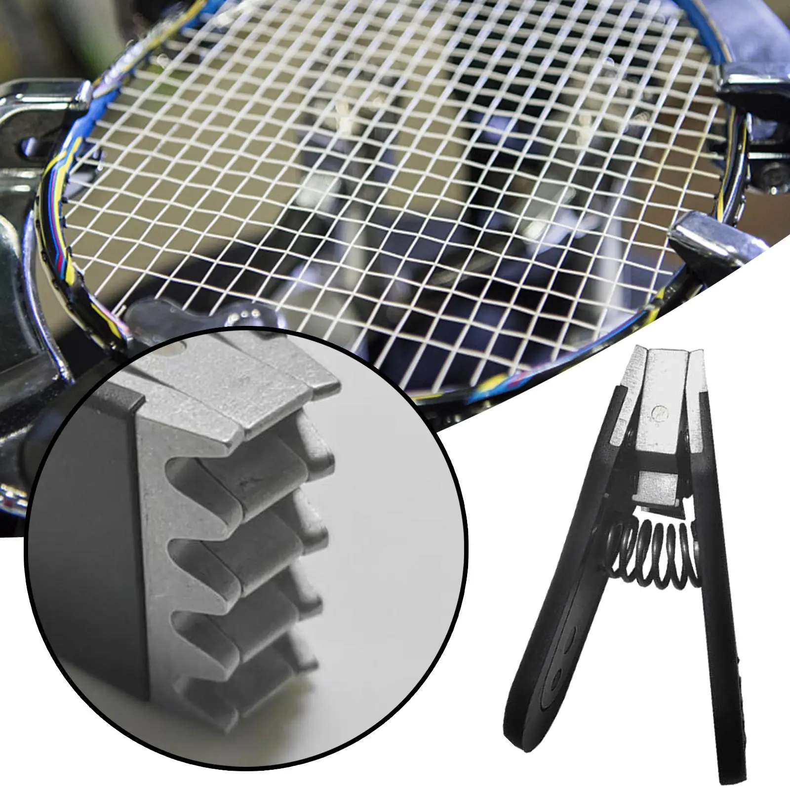 Badminton-Flying-Clamp-Tool-Compact-Black-Metal-Racket-Stringing-Clamp ...