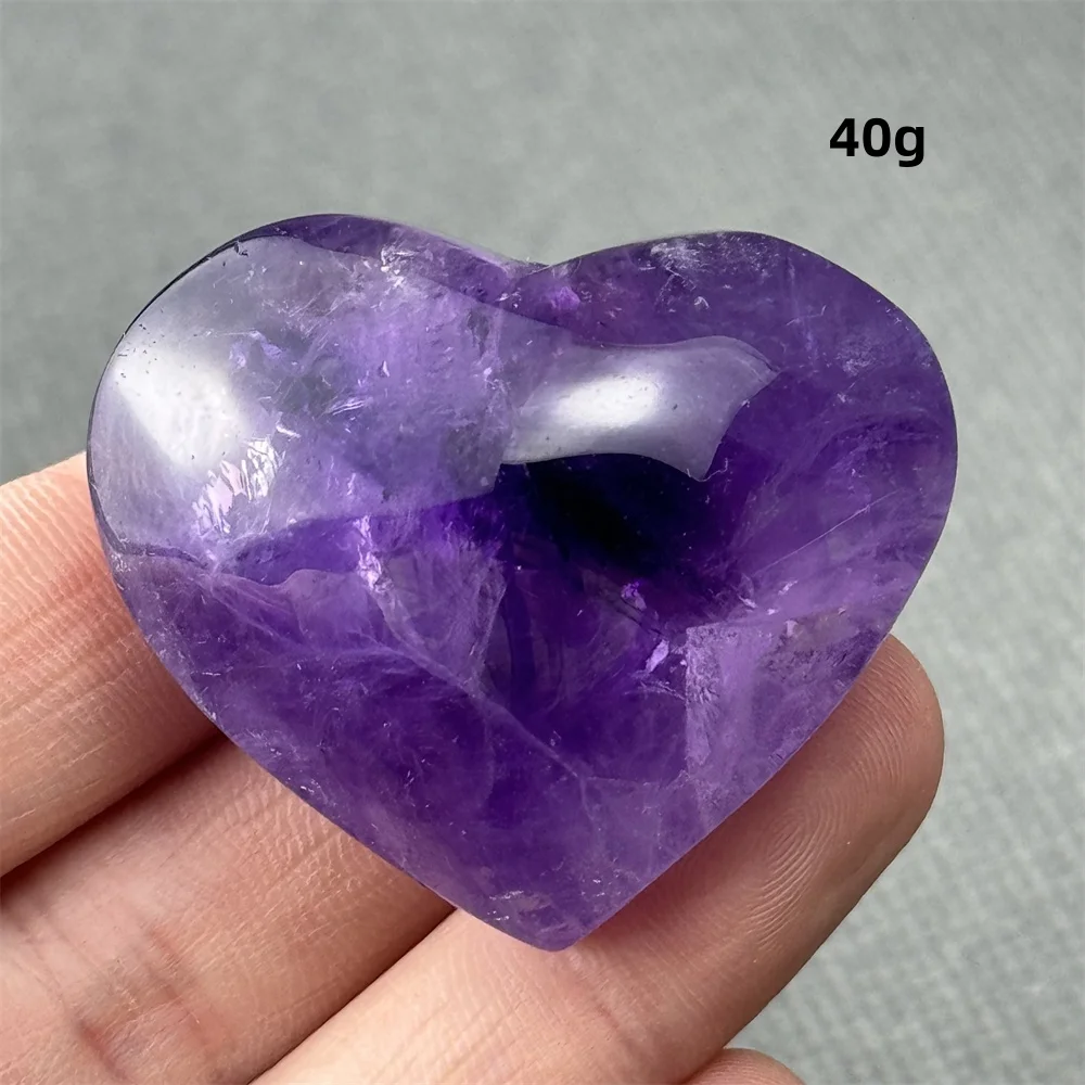 Natural Amethyst Heart Shaped Love Gemstone Meaning Love Healing Reiki ...