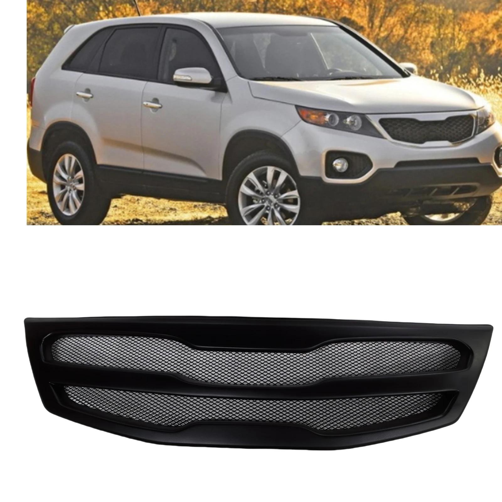 For-Kia-Sorento-R-2009-2012-Front-Grille-Racing-Grill-Real-Carbon-Fiber ...