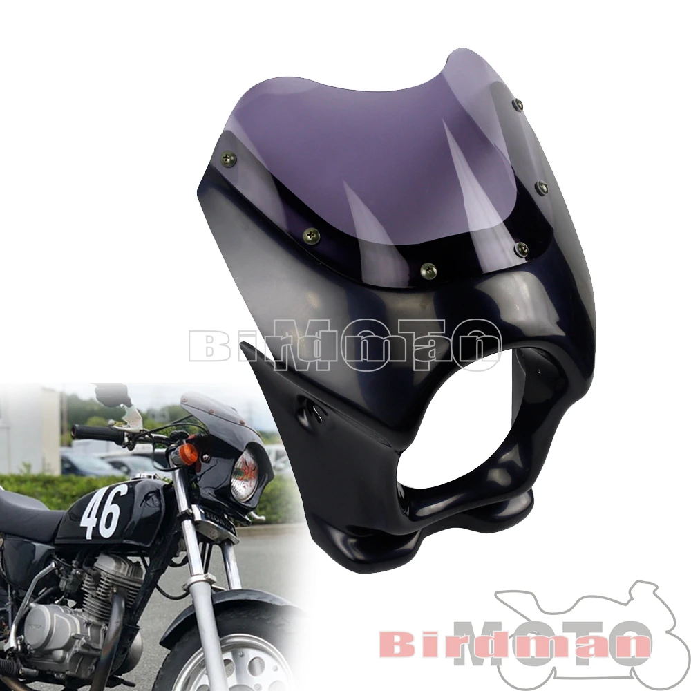 Motorbike-Cafe-Racer-Headlight-Fairing-Retro-Front-Light-Fairing ...