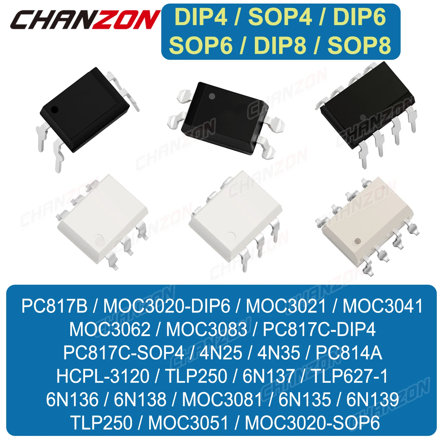 Pc817 Pc817B Pc817C 6N137 Tlp250 Tlp627 4N35 4N25 6N136 6N138 Moc3041 ...