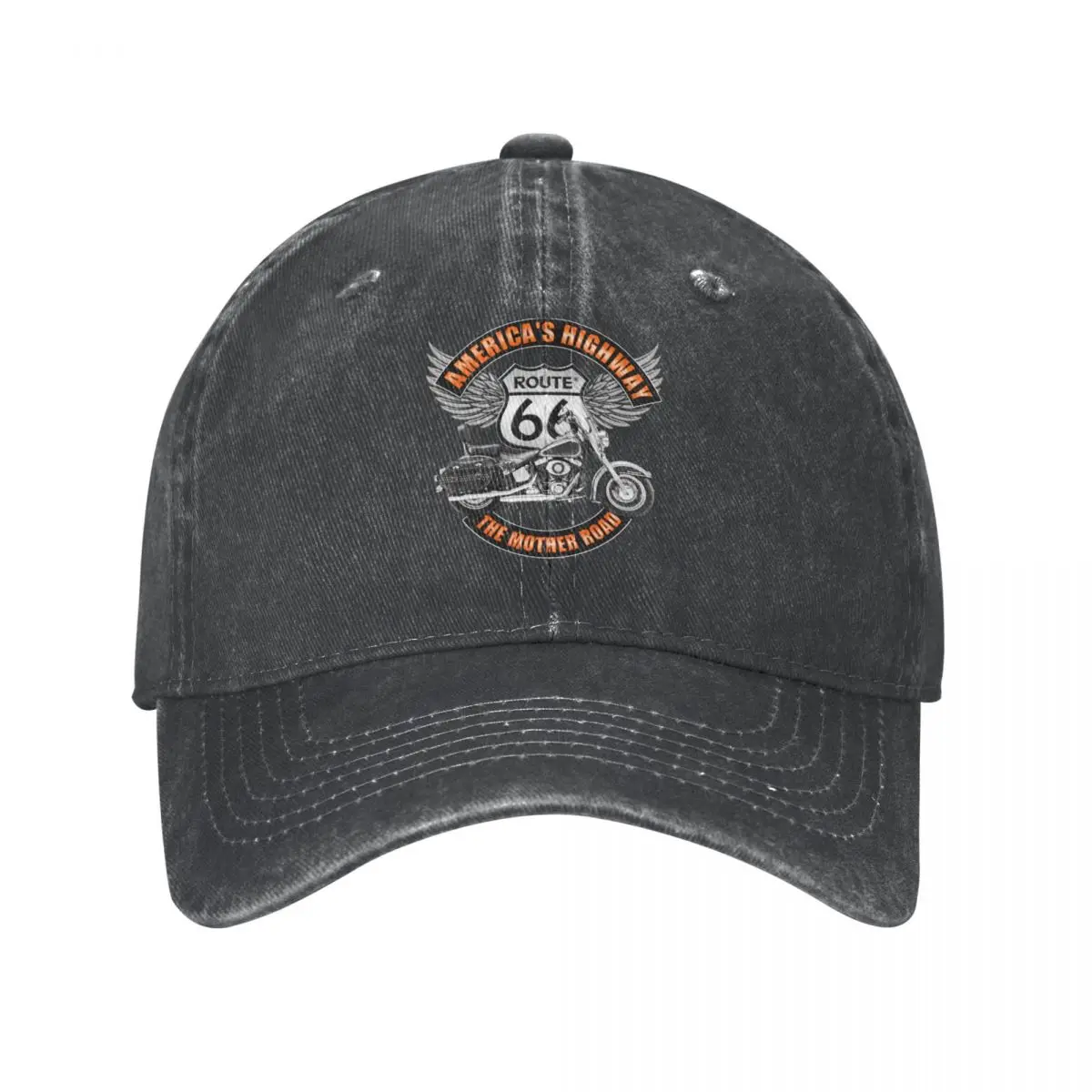 Americas-Highway-Baseball-Caps-Casual-Distressed-Cotton-Route-66-Mother ...