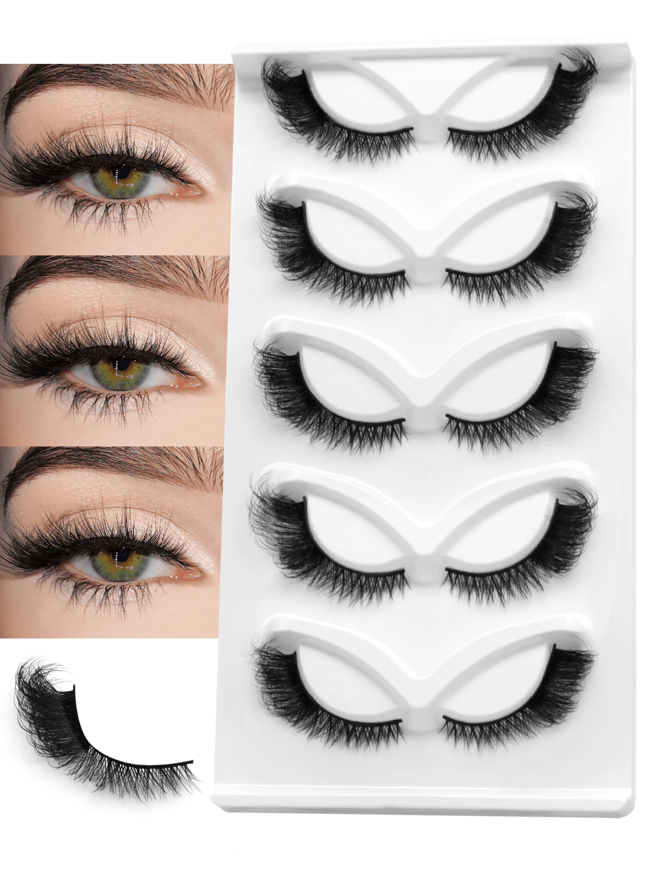 GROINNEYA-5-Pairs-3D-Mink-Lashes-Dramatic-Thick-Wispy-Fluffy-False ...