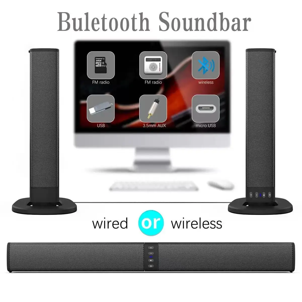 Bluetooth Speaker Super Powerful Sound Bar Portable Wireless Surround ...