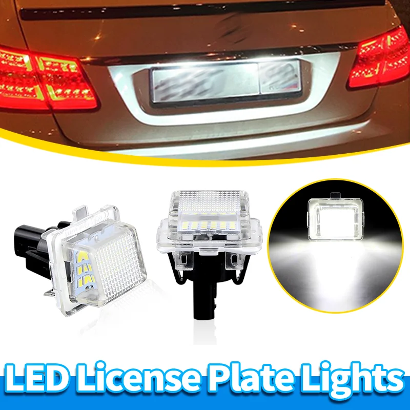 2PCS LED License Plate Lights for Mercedes W204 W212 W221 C216 - 6000K ...