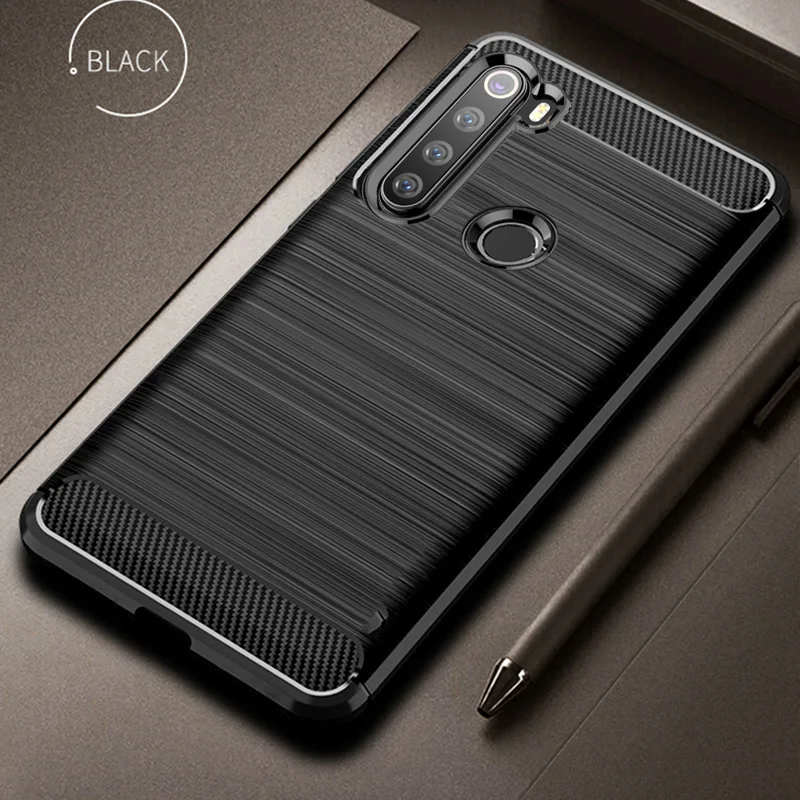 For Xiaomi Redmi Note 8 T Case Flex Carbon Fiber Cover Full Protection ...