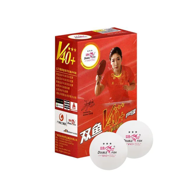 Double Fish 3 Star V40+ Table Tennis Balls 40+ New Material Seam Plastic ABS Ping Pong for ...