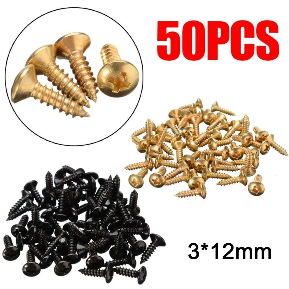 New 3*12mm Electric Guitar Screws DIY Gold Black Silver Back Plate ...