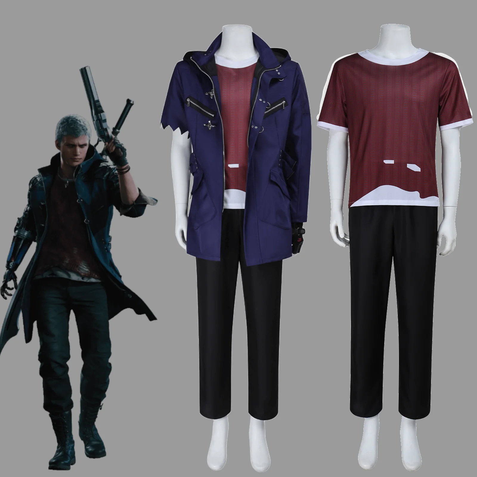 DMC Nero Cosplay Costume, Devil May Cry Demon Hunter Costume For Men ...