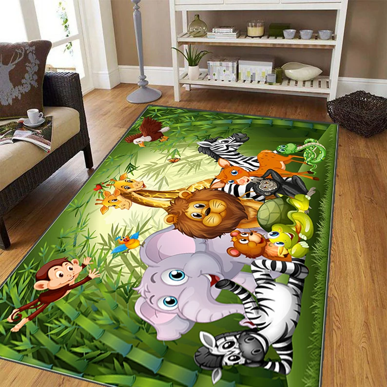 African savannah animals Carpet for Living Room,Soft flannel rug for ...