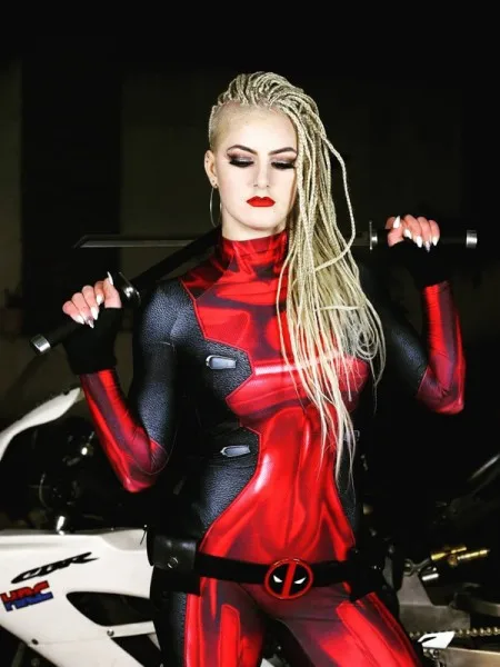 Lady Deadpool Cosplay Costume Jumpsuit Female Girls Superhero Spandex ...