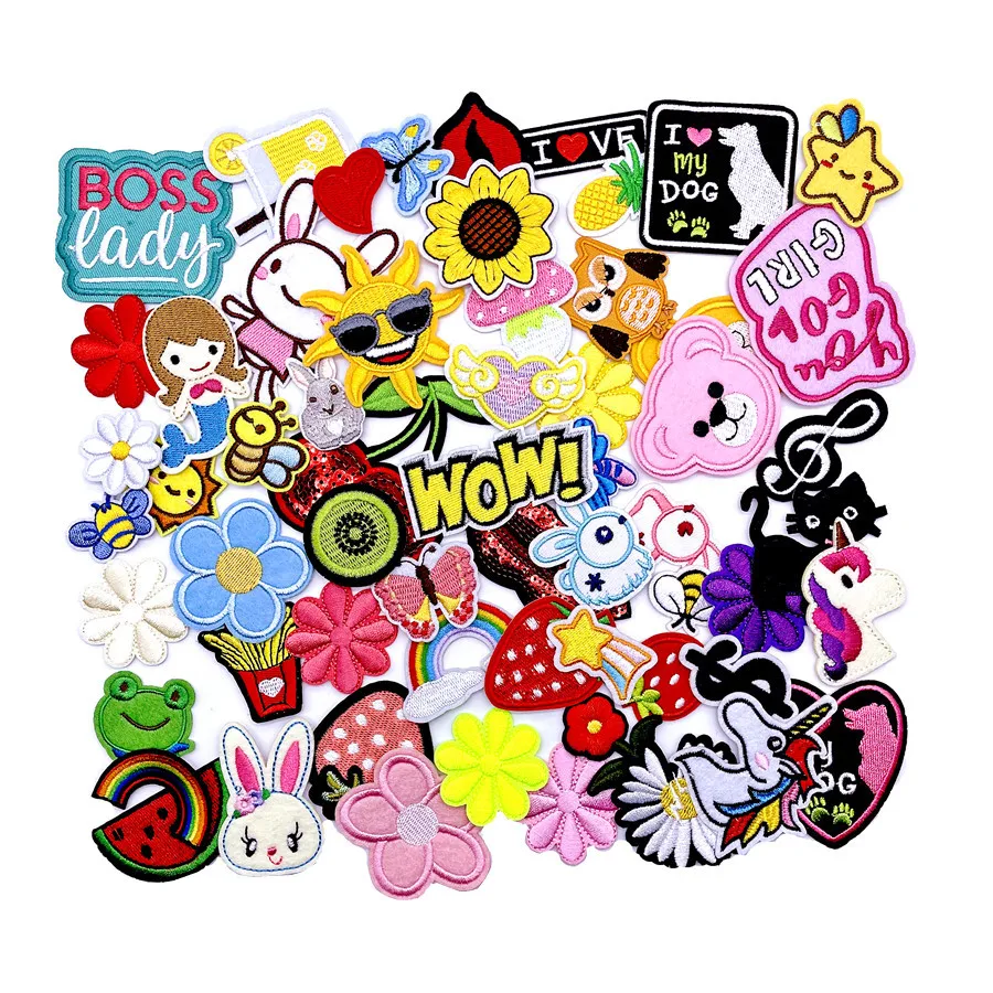 30pcs-lot-Random-Mixed-Patch-Set-Iron-On-Cartoon-Cute-Embroidered ...