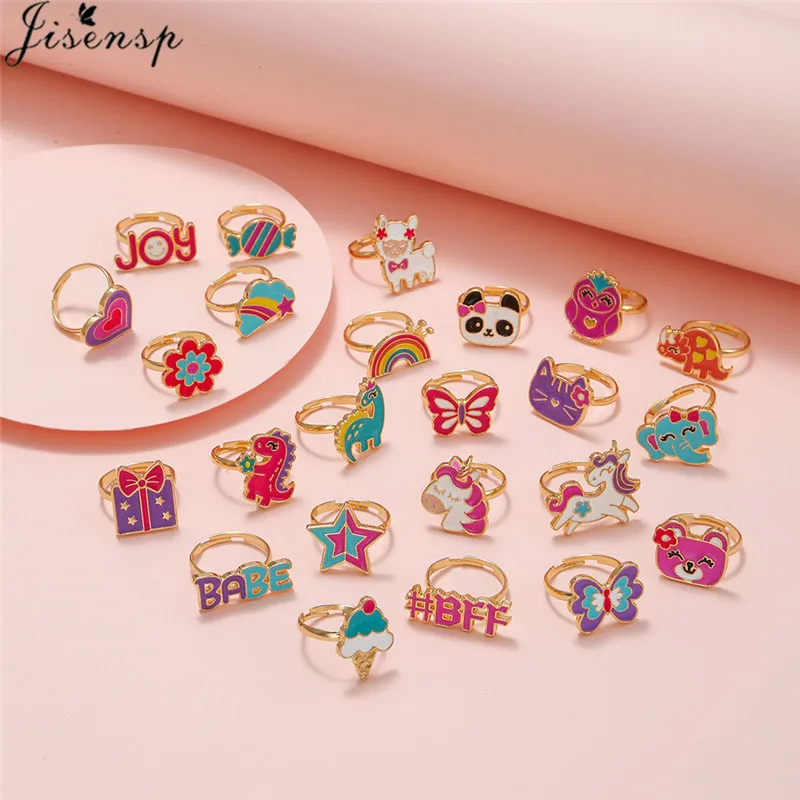 Children-Cartoon-Rings-Kawaii-Korean-Style-Candy-Flower-Animal-Shape ...