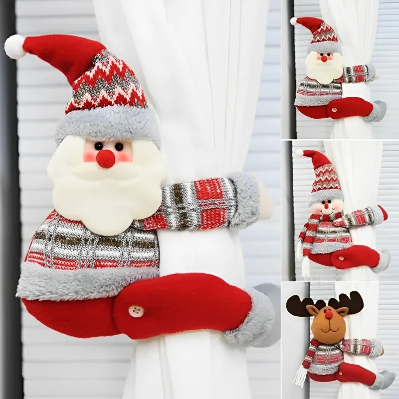 Curtain-Buckle-Tieback-Santa-Snowman-Curtain-Tiebacks-Hook-Fastener ...