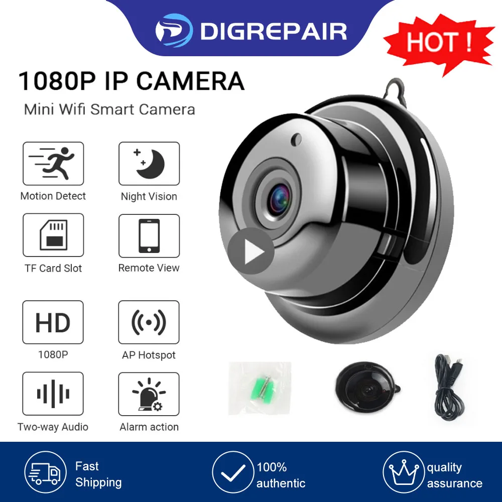 Full-HD-1080P-Wireless-Wifi-Mini-Camera-Two-Way-Audio-Night-Vision-Baby ...