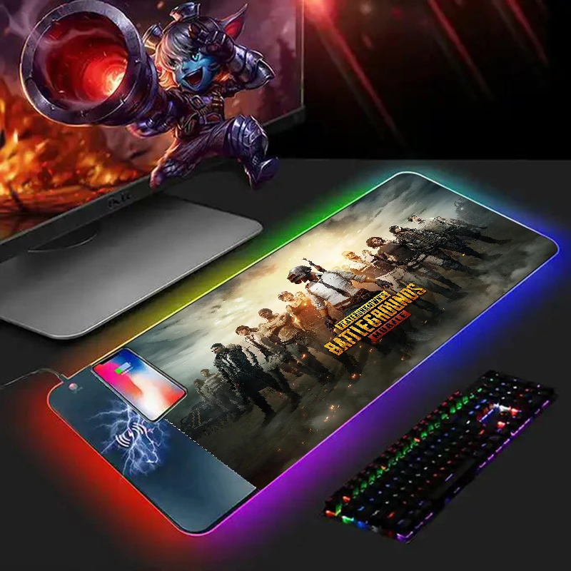 Mouse-Pad-PUBG-Battlegrounds-LED-Backlight-15W-Wireless-Charger-Pc ...